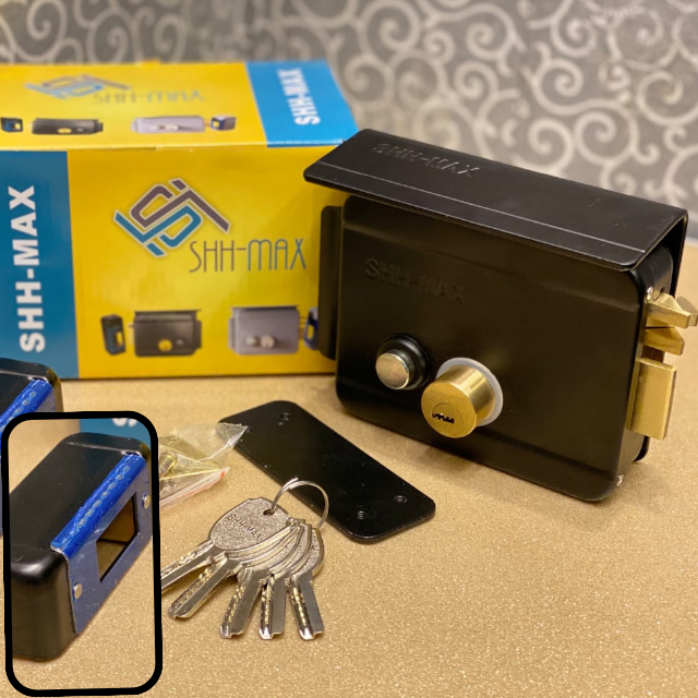 Electric Gate Lock Black (SHH-MAX) Computer Key, Push Button – PUNAWALA